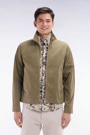 Eden Park Blouson Zipp&eacute; En Gabardine De Coton Stretch Kaki