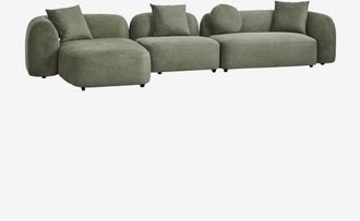 Sklum Modulares 3-teiliges Chaiselongue-Sofa links aus Coco-Chenille