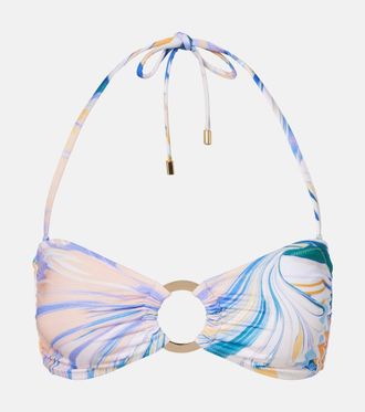 Alexandra Miro Haut de bikini bandeau Carlotta imprim&eacute;