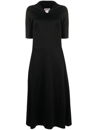Yohji Yamamoto robe évasée à col montant - Noir