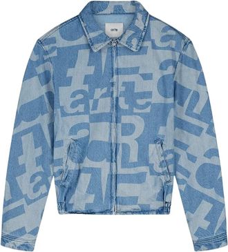 Arte Homme, Vestes, Bleu, Taille: XL Denim Allover Jacket Raw Denim