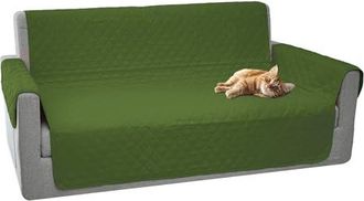 Comart Majestic Sofabezug - Sofabezug mit Armlehnen, gesteppter Überwurf - wendbar - Kratzfest - für Hunde und Katzen - maschinenwaschbar - rutschfest - Grün