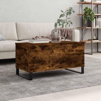 vidaXL Vidaxl - Table basse Ch&ecirc;ne fum&eacute; 90x44,5x45 cm Bois ding&eacute;nierie