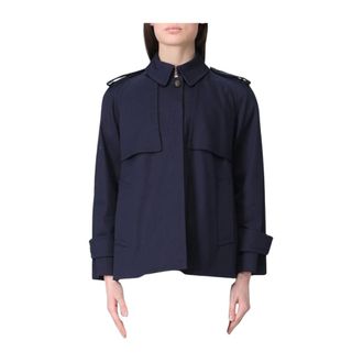 Fay Trench court en coton - Femme - Vestes - Bleu - Taille: 42 FR