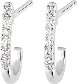 Edenly Halboffene Creolen Frische - Ella - 18 Karat Weißgold und Diamanten