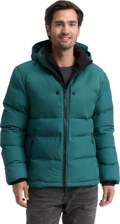 Tom Tailor Herren 1046975 Steppjacke mit Abnehmbarer Kapuze, 14171-Jasper Green, XXL