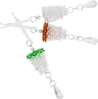 SOLUSTRE 3stücke Dekorative Ornamente Aus Kunststoff Für Weihnachtsbaum Hängende Herbst Und Weihnachts-Dekoration Bruchsichere Kunststoff-zapfen-schmuck Für Ba