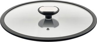 Berndes Balance Glasdeckel mit Silikonring, Spezialglas, Transparent/Schwarz, Ø 28 cm, 007828