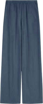 Emporio Armani Femme, Pantalons, Bleu, Taille: 42 FR Pantalon Fluide &agrave; Rayures
