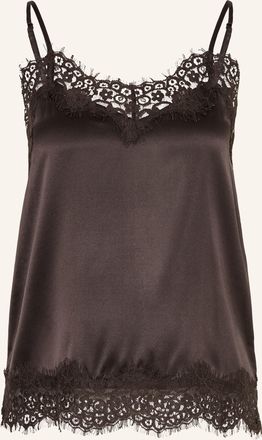Darling Harbour Darling Harbour Seidentop Aus Satin Mit Spitze braun