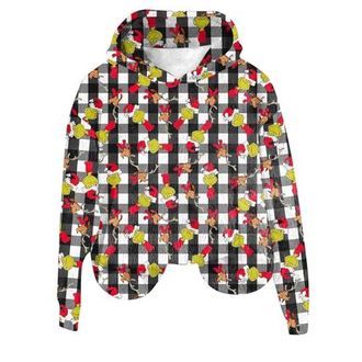 Generic Le Grinch Sweat A Capuche Femme Pulls Plaid Pull Adulte Christmas Oversize Chaud The Noël Hiver Sweatshirts Vetement De Pilou Noel Femmes Sweet Polair