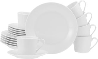 CREATABLE Kaffeeservice - f&uuml;r 6 Personen - Wei&szlig; - Porzellan - 18-teilig