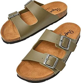 Pepe Jeans London Oban Classic 3 W, Sandales Femme, Vert (Forest Khaki Green), 4