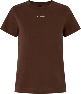 Pinko Pinko, Femme, Tops, Brun, Taille: 42 FR Basico T-Shirt