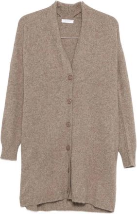 Majestic Filatures Femme, Pulls, Beige, Taille: 42 FR Gilet Cardigan en Laine Beige Clair