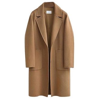 Generic Manteau long dhiver pour femme, coupe droite, style habill&eacute;, id&eacute;al pour le bureau ou les affaires, couleur camel, taille 4XL
