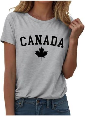Generic T-shirt pour femme avec inscription &laquo; Keep Canada Flag &raquo;, gris, XXL