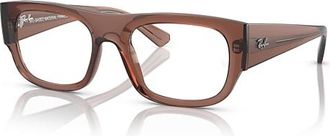 Ray-Ban Kristin Optics Bio-based Braun Transparent Fassung Klar Glas Polarisiert 52-20