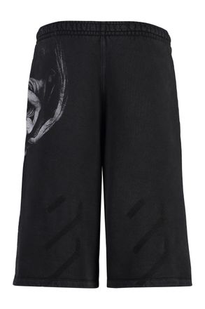 Off-white Mens Printed Oversize Sweatshorts Black Cotton Short