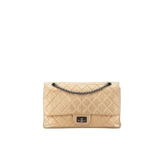 Chanel Sac bandouli&egrave;re Pre-owned Reissue 2.55 en cuir de veau vieilli Double Flap 227 - Femme - Pre-owned - Beige - Taille: ONE Size