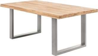 Ars Natura home24 Esstisch Alessia 180cm Gerade Braun U-Form Silber