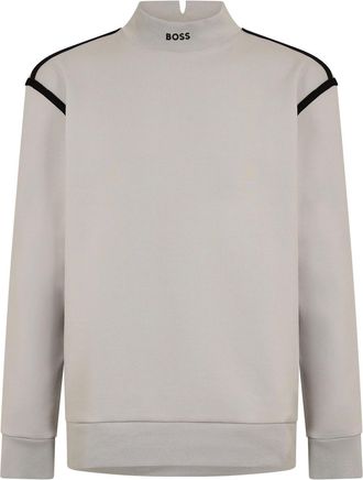 HUGO BOSS Silas Sweatshirt f&uuml;r Herren, Stehkragen, Lang&auml;rmlig (Pastellgrau)