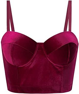 Generic Ensemble haut pour femme - Gilet en dentelle - Corset ext&eacute;rieur - Tunique - Chemisier pour femme, rouge, XL