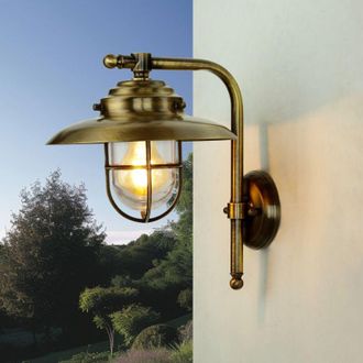 Licht-Erlebnisse Lanterne murale ext&eacute;rieure jardin laiton massif IP43 Maritim E27 lampe ext&eacute;rieure