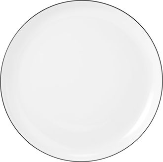 SELTMANN WEIDEN Lido Black Line Frühstücksteller 12er Set, ø 20 cm, Runder Dessertteller mit schwarzem Rand, Porzellan