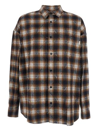 Juun.J chemise à motif losanges - Marron