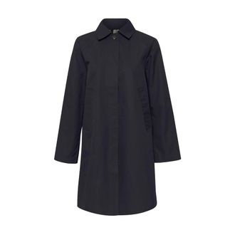 Part Two Dunkelblaue Jacke mit Versteckten Kn&ouml;pfen - - Coats - Damen - Blau - XL