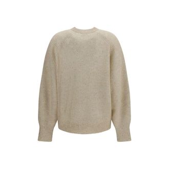 Brunello Cucinelli Sequin-Embellished Mohair Blend Sweater - Beige