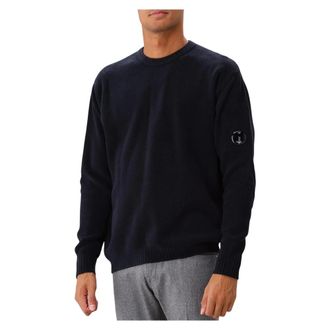 C.P. Company C.p. Company, Homme, Pulls, Bleu, Taille: M Pull en coton chenille total eclipse