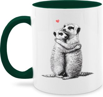 Shirtracer Tasse Tassen 325ml - Ich liebe dich Geschenke Erdm&auml;nnchen Paar Geschenk P&auml;rchen Geschenke Liebe I Paare Geschenk - 325 ml - Dunkelgr&uuml;n - mit herz