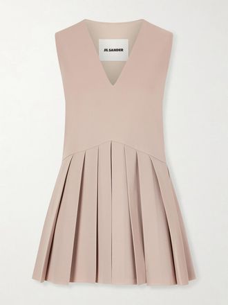 Jil Sander Haut En Serge De Laine &Agrave; Plis - Neutres