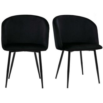 Miliboo Design-St&uuml;hle in schwarzem Samt (2er-Set) vanity