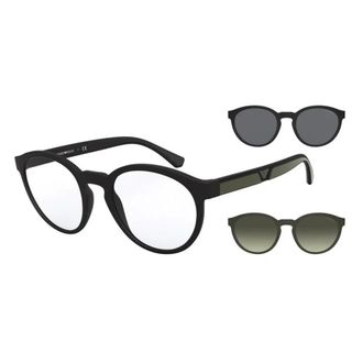 Emporio Armani unisex, Accessoires, Noir, Taille: 52 MM Lunettes de soleil noir mat
