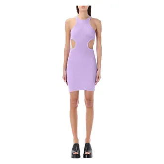 Reina Olga Lilac Stretch Nylon ele Mini Kleid - - Dresses - Damen - Lila - M