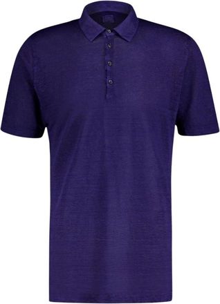 120% Lino Homme, Tops, Bleu, Taille: 3XL Polo Chemises
