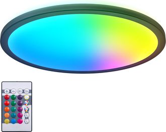 B.K.Licht LED Deckenlampe mit indirektem Licht, Fernbedienung, buntes RGB+W Licht, LED Panel, Deckenleuchte, Lampe, Wohnzimmerlampe, Schlafzimmerlampe, K&uuml;chenla