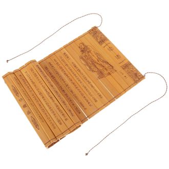 FOMIYES Klassische Chinesische Bambus Buchrolle 16&times;38cm Antike Wanddekoration Realistische Kalligrafie f&uuml;r B&uuml;ro Zuhause und B&uuml;hnenrequisite