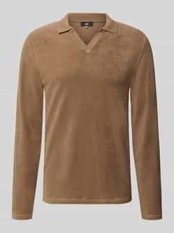 Cinque Longsleeve mit Polokragen und V-Ausschnitt Modell BOLL