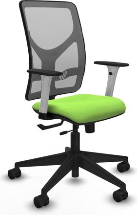 Piqueras y Crespo Schreibtischstuhl mit hoher R&uuml;ckenlehne, mit wei&szlig;en und schwarzen Armlehnen, h&ouml;henverstellbare Lendenwirbelst&uuml;tze, ausgestattet mit Syncro/Traslack un