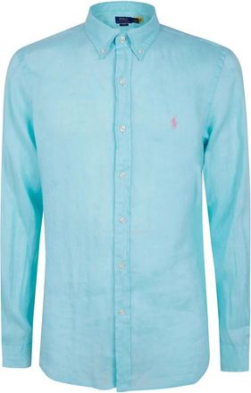 Polo Ralph Lauren Homme, Chemises, Bleu, Taille: S Long Sleeves Sport Shirt