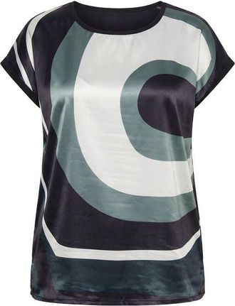 Ulla Popken T-Shirt Shirt Material-Mix Oversized Halbarm