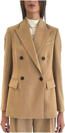 Eleventy Femme, Vestes, Beige, Taille: 38 FR Veste crois&eacute;e