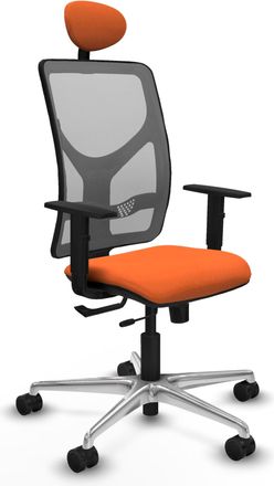 Piqueras y Crespo PC-Stuhl aus blauem Netzstoff, mit 1D-Armlehnen, h&ouml;henverstellbare Lendenwirbelst&uuml;tze und festes Kopfteil, ausgestattet mit Syncro/Traslack und Schnei