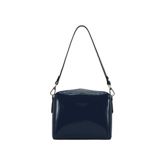 Pourchet Femme, Sacs, Bleu, Taille: ONE Size Cassetta Vernis Shoulder Bag