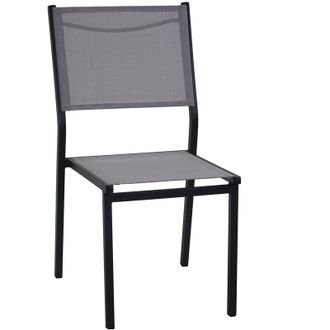 Vacchetti Chaise de jardin empilable Anthracite 55x46 cm h 88 cm en Aluminium mod. Sullivan