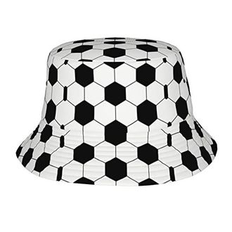 Generic Imprimé Chapeau de Pêcheur Motif de Dessin animé de Football Chapeaux de Visière Funky Beach Sun Hat pour activités Adultes Hommes